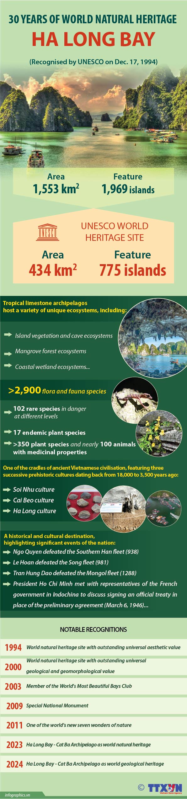 Ha Long Bay marks 30 years as UNESCO World Heritage site